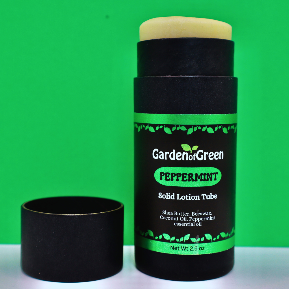 Peppermint Solid Lotion Stick – Cooling Relief | Garden of Green